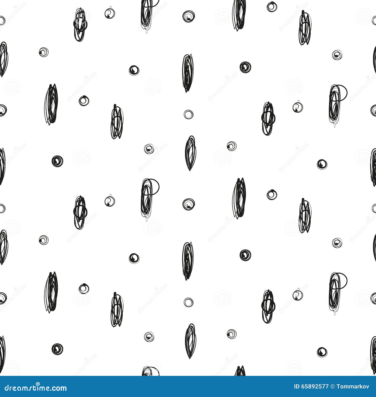 Simple Imitation Drawing Ink Point and Circle Scribble Seamless Pattern ...