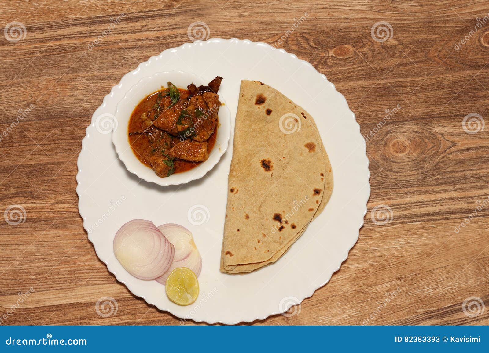 Simple Indian Chicken Curry Thali Stock Image - Image of simple, meat ...