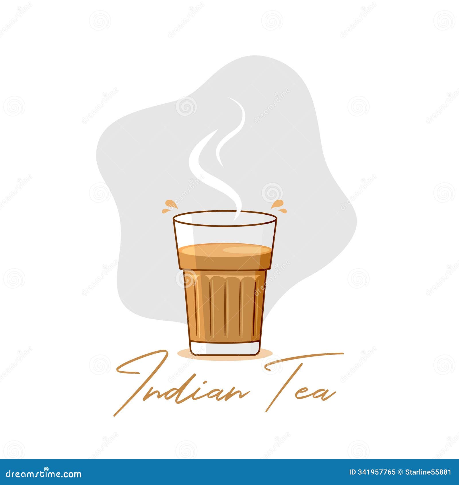 Tea Or Chai Time Background In Modern Style Vector Illustration ...