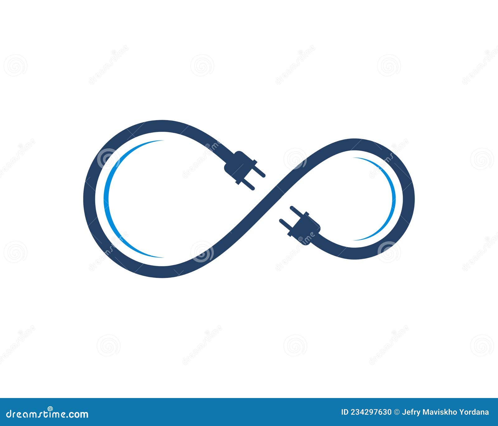 Simple Infinity Cable with Electrical Plug Stock Illustration ...