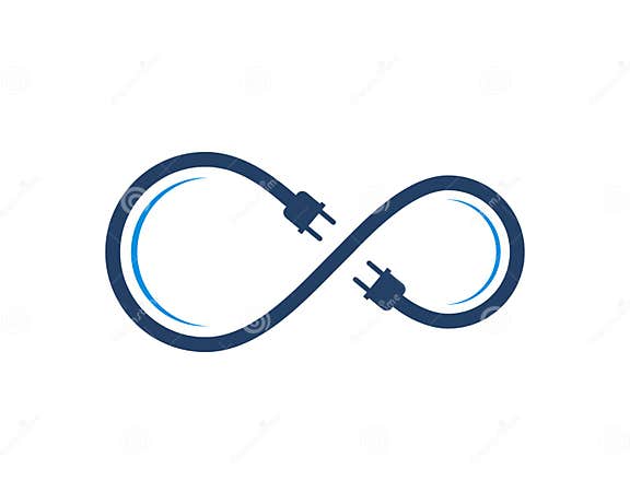 Simple Infinity Cable with Electrical Plug Stock Illustration ...