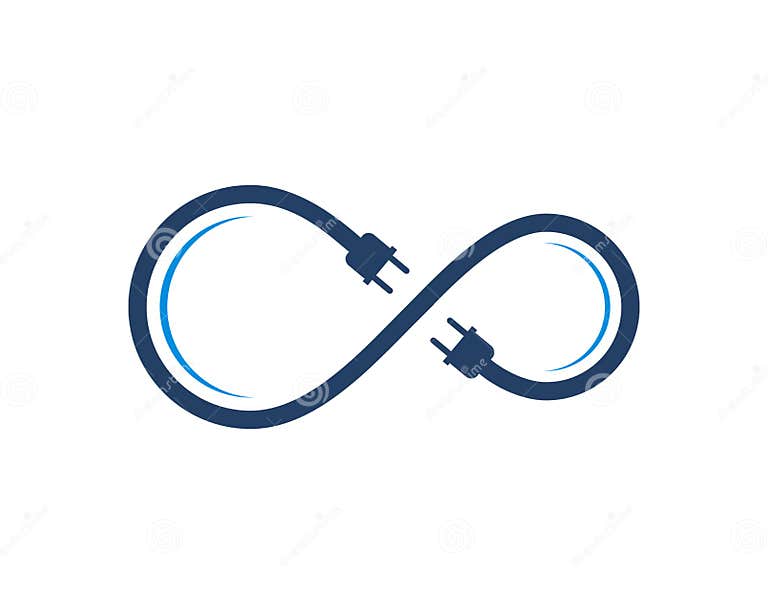 Simple Infinity Cable with Electrical Plug Stock Illustration ...