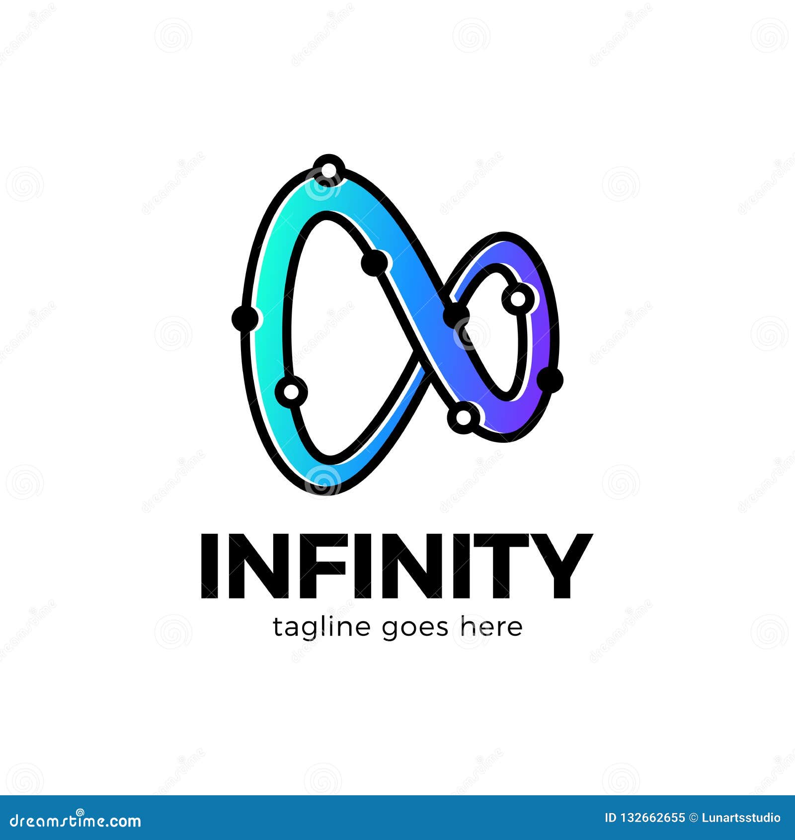 Simple Infinity Technology Network Abstract Logotype Design Stock ...