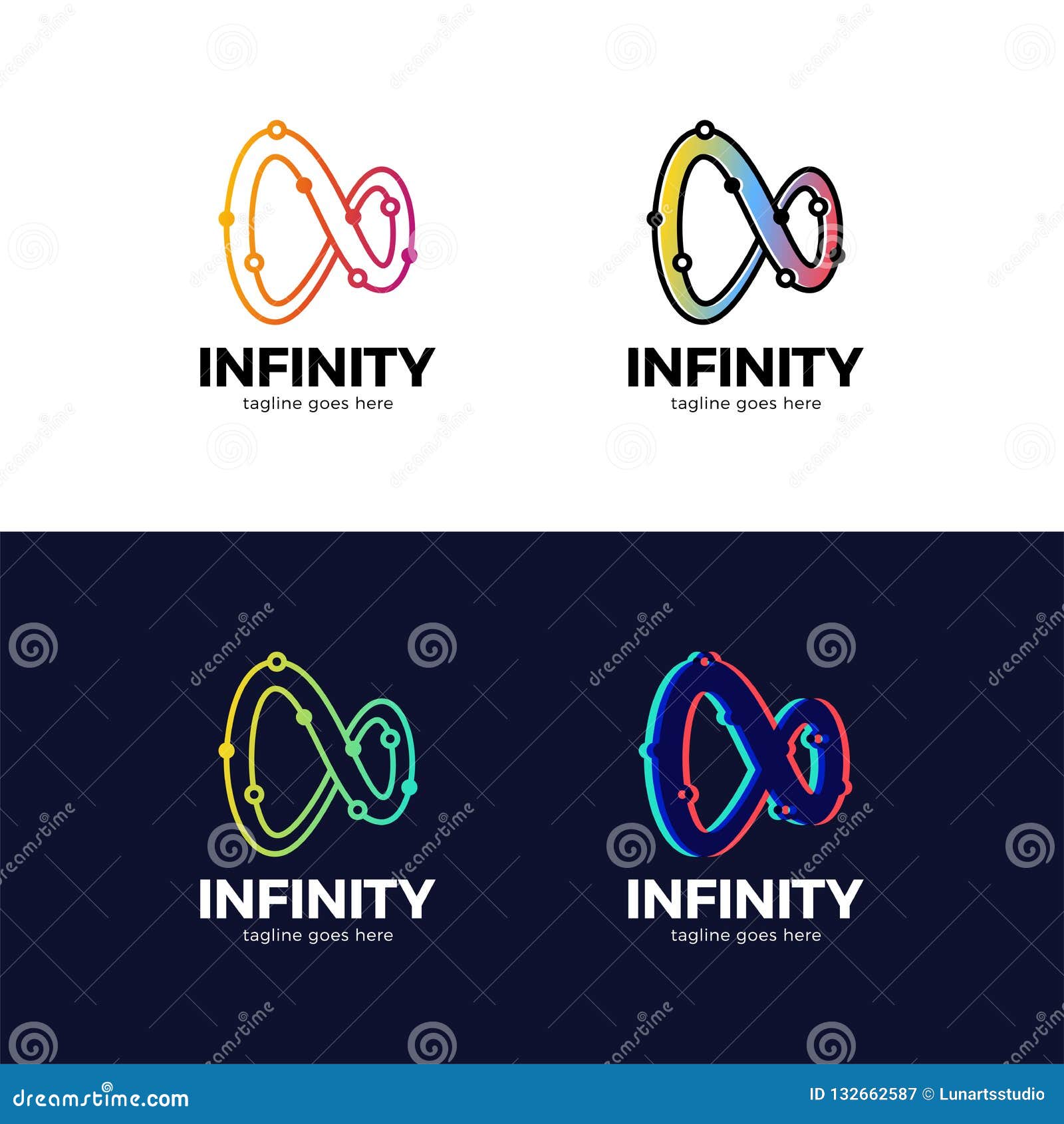 Simple Infinity Technology Network Abstract Logotype Design Stock ...