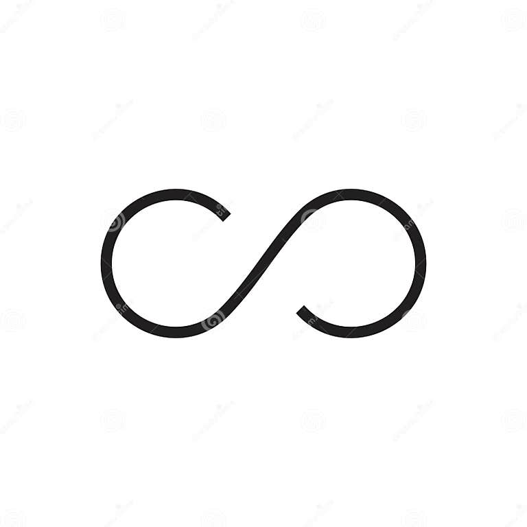 Simple Infinity Thin Line Symbol Logo Vector Stock Vector ...