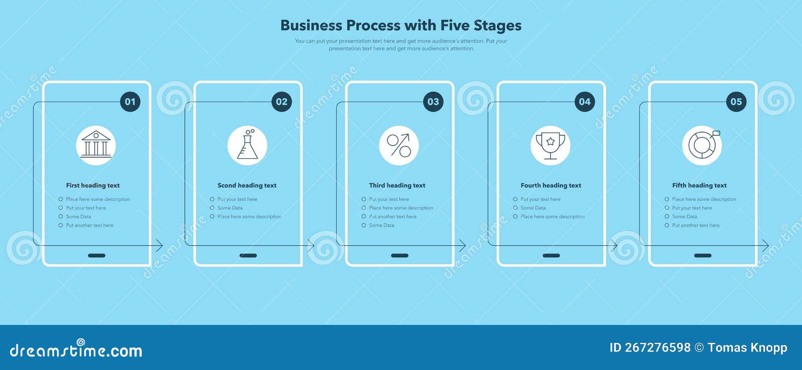 Simple Infographic for Business Process - Blue Version Stock Photo ...