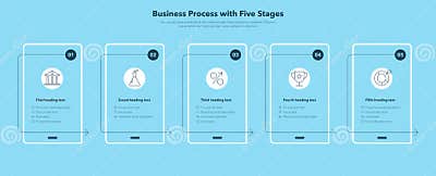 Simple Infographic for Business Process - Blue Version Stock Photo ...