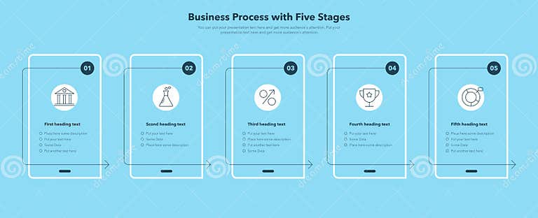 Simple Infographic for Business Process - Blue Version Stock Photo ...