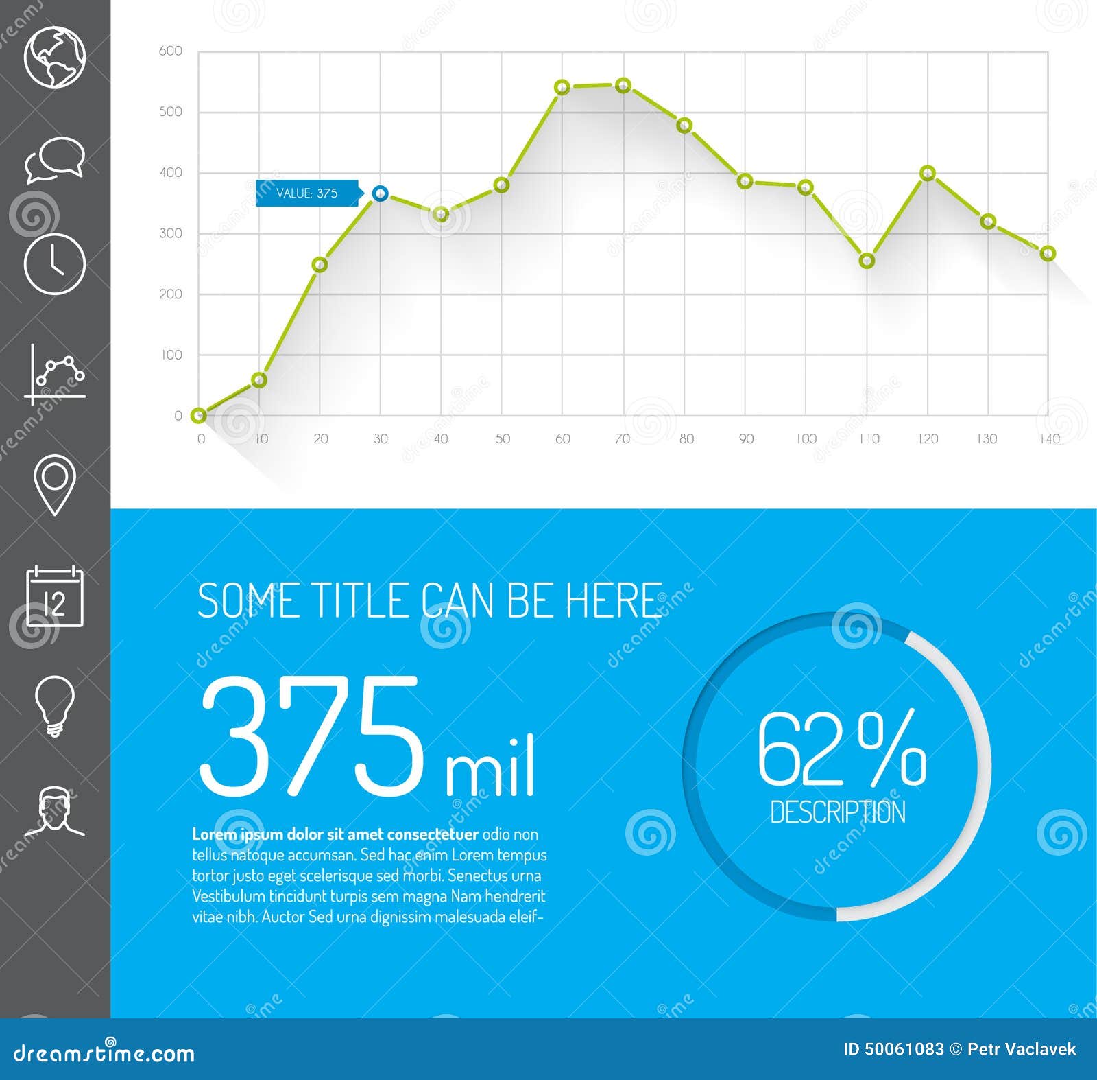 Simple Infographic Dashboard Template Stock Vector Illustration Of