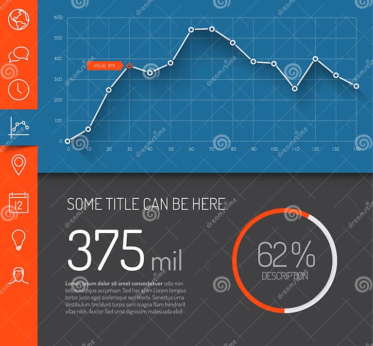 Simple Infographic Dashboard Template Stock Illustration - Illustration ...