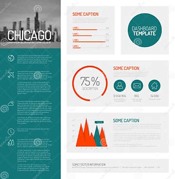 Simple Infographic Dashboard Template Stock Illustration - Illustration ...