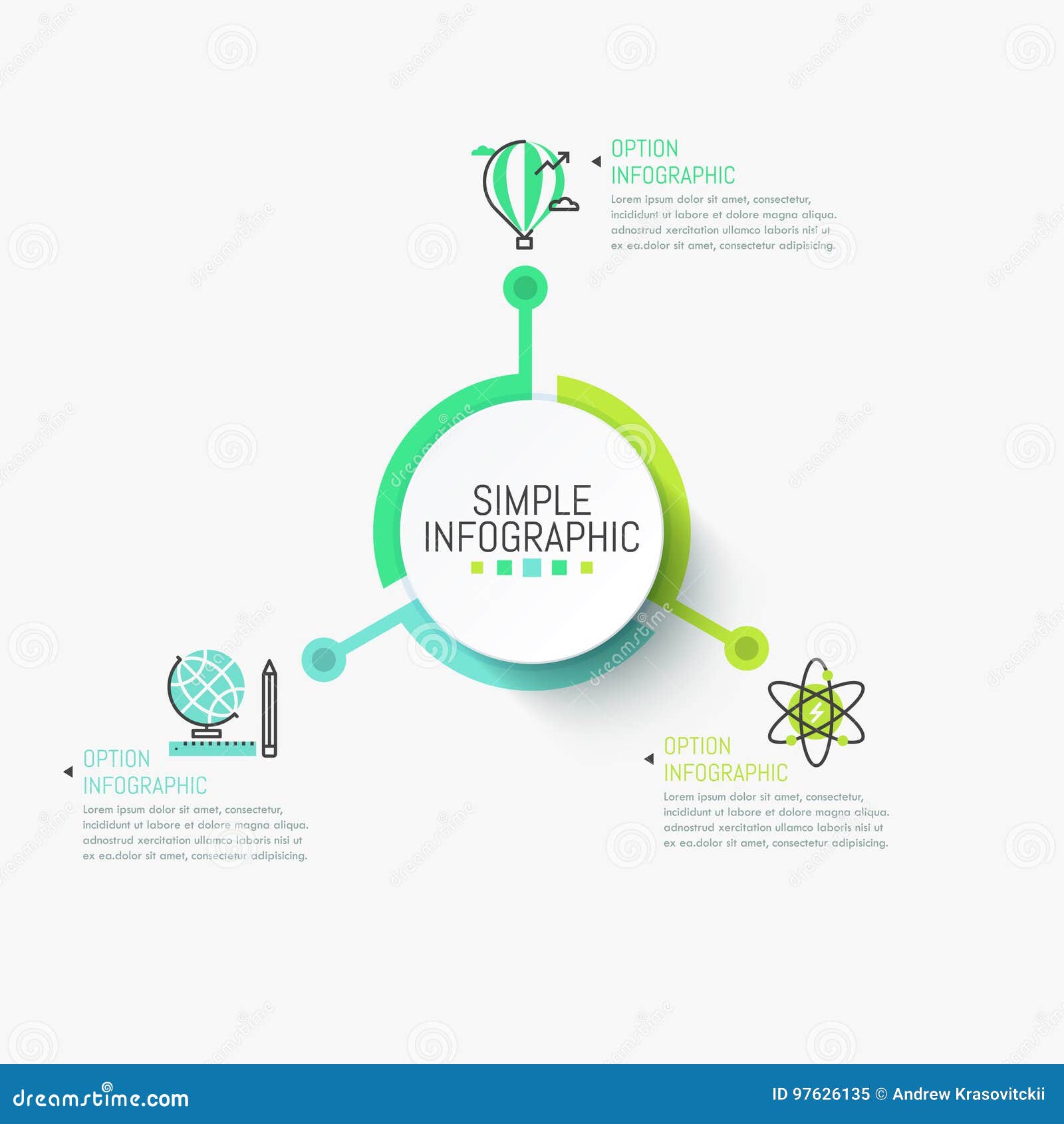 Simple Infographic Design Template. Central Circular Element Connected ...