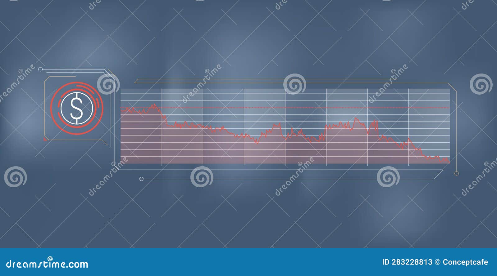 Simple Infographic of Dollar Exchange Rate Fall. Stock Illustration ...