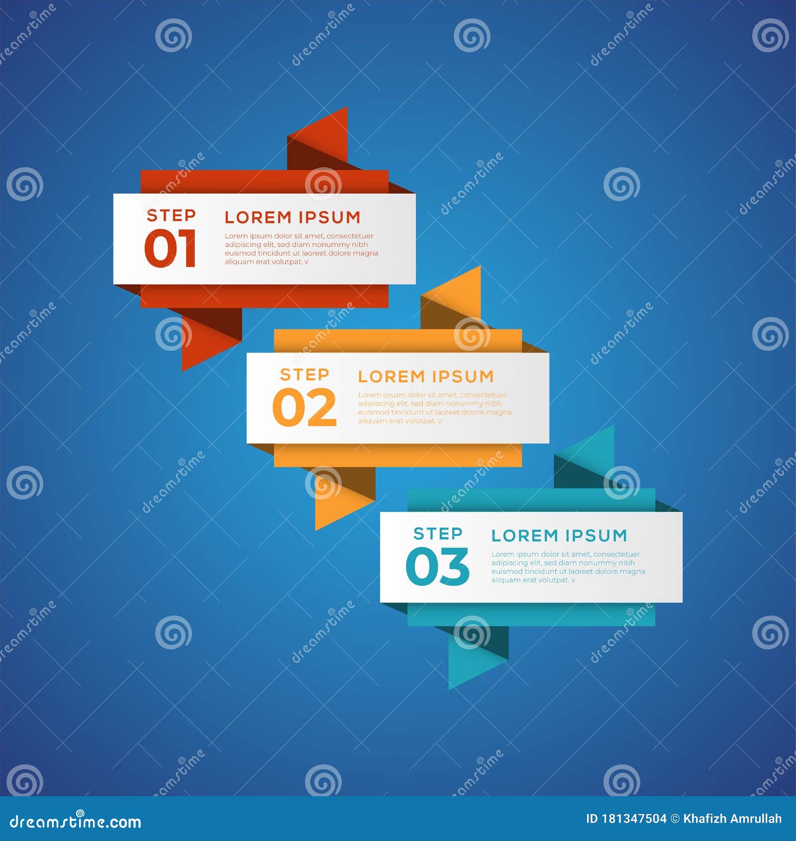 Simple Infographic with 3 Elements. Can Be Used for Workflow Layout ...