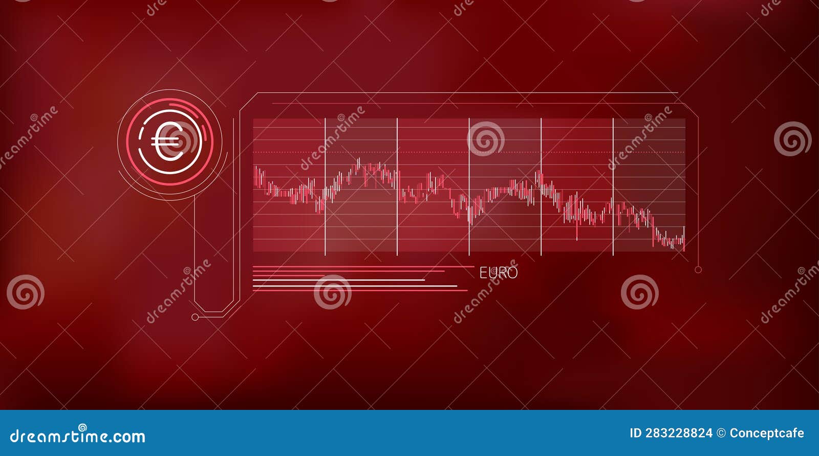 A Simple Infographic about the Fall of the Euro Price. Stock ...
