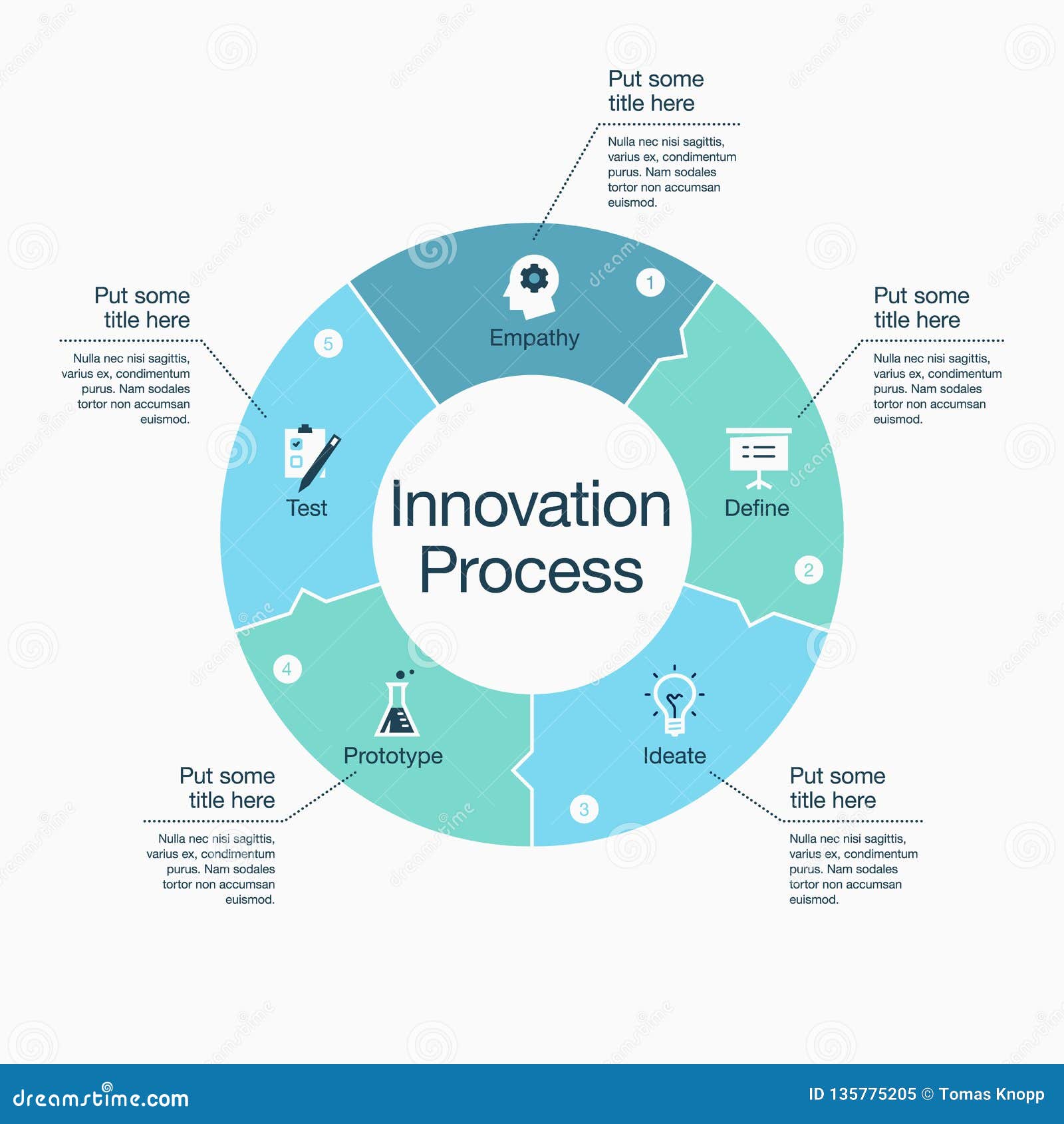 Simple Infographic For Innovation Step Process With Colorful Pie Chart ... Simple Infographic For Innovation Step Process With Colorful Pie Chart ...