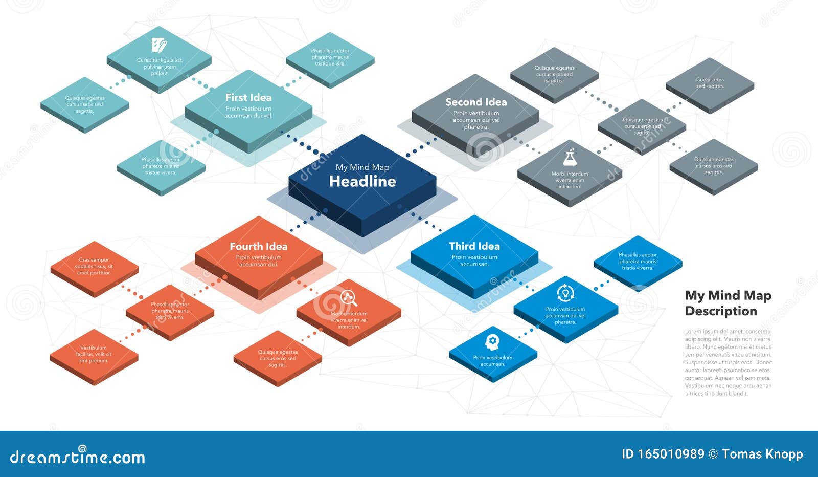 Simple Infographic for Isometric Mind Map Visualization Template Stock ... Simple Infographic for Isometric Mind Map Visualization Template Stock ...