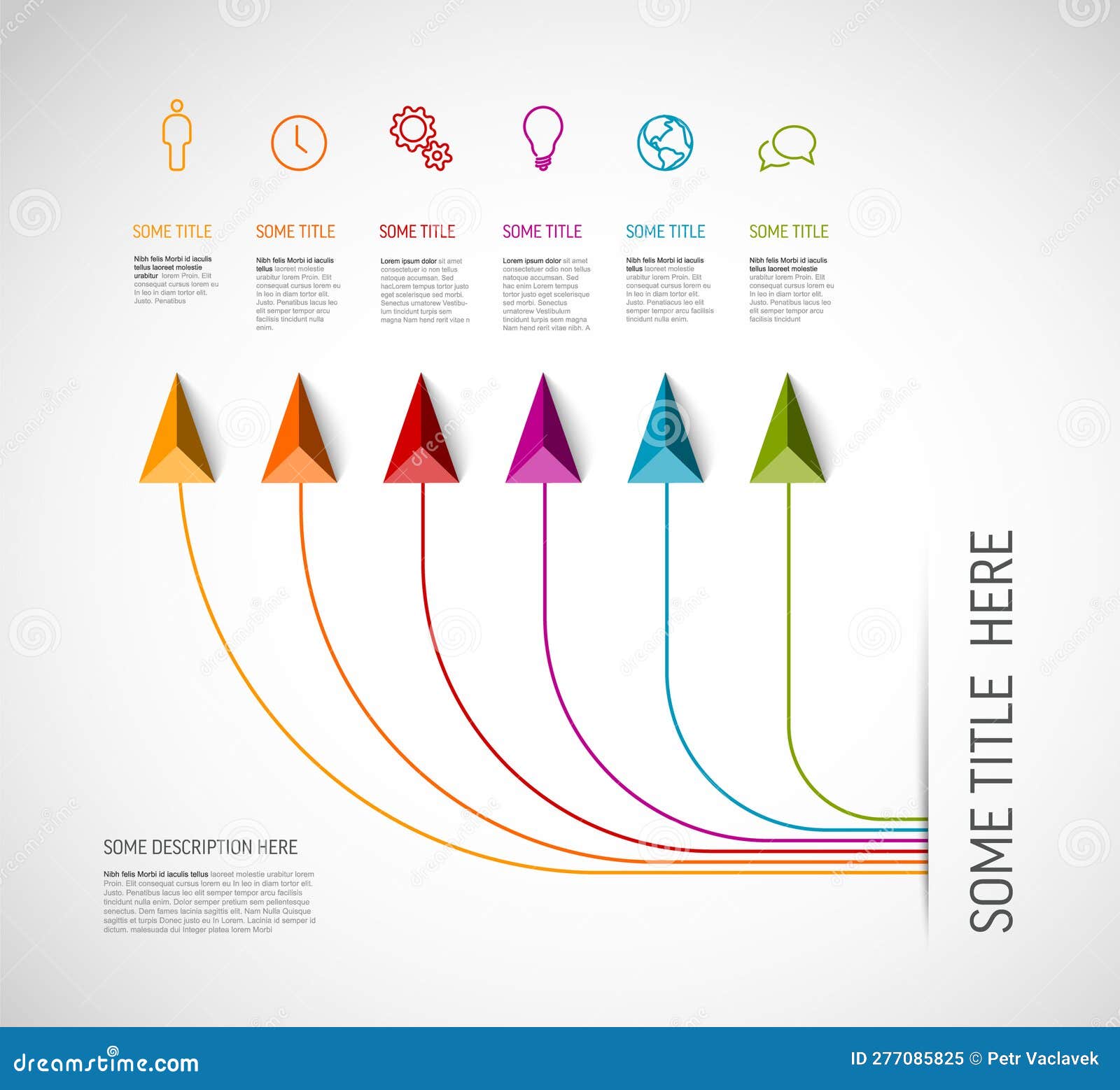 Simple Infographic with Title and Six Smaller Element Option Items ...