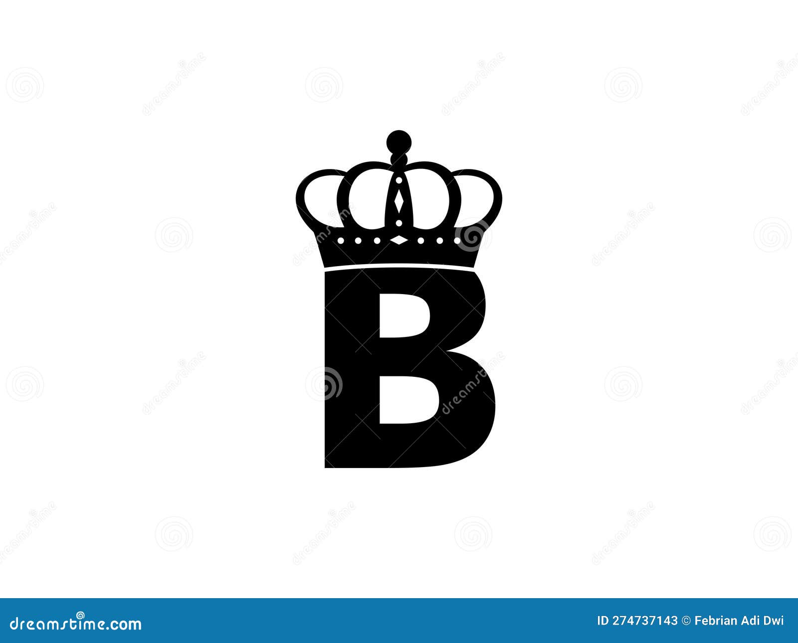 Simple Initial Letter B with Crown Logo. Letter and Crown Vector ...