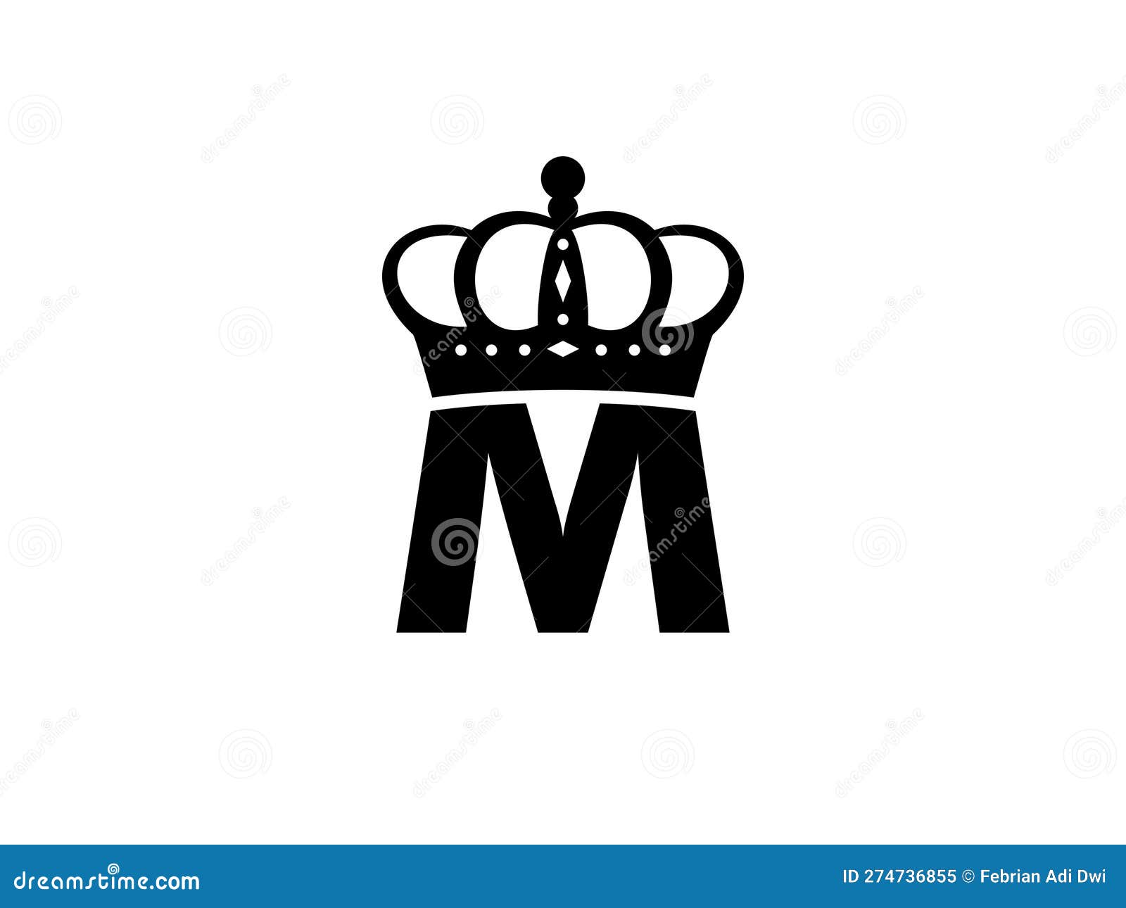 Simple Initial Letter M with Crown Logo. Letter and Crown Vector ...