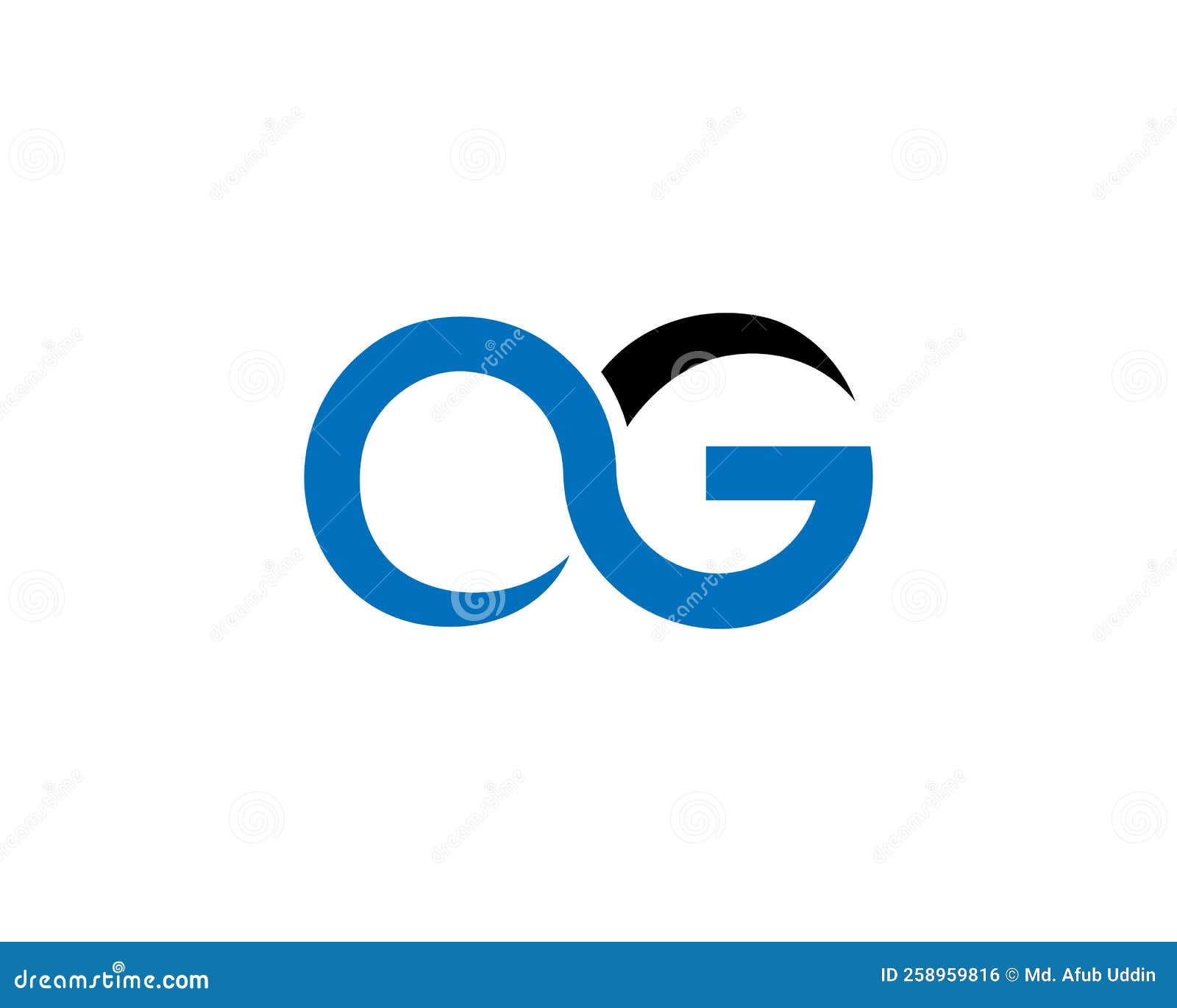 Simple Initial Letter OG Logo Design Stock Vector - Illustration of ...