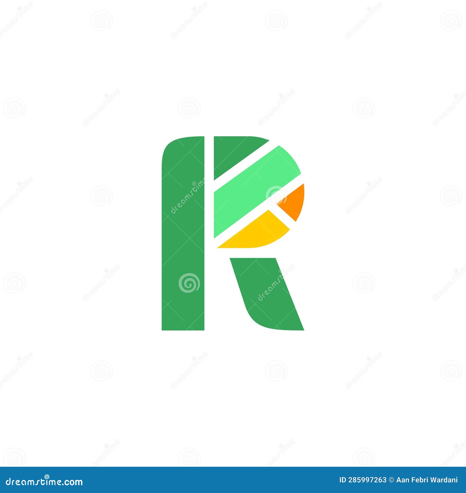 Simple Initial Letter R Logo with Tree Shape Concept Stock Illustration ...