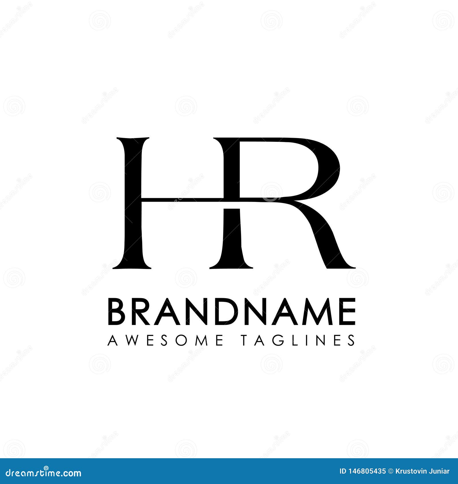 Simple Initial Letters HR Logo Stock Vector - Illustration of geometric ...