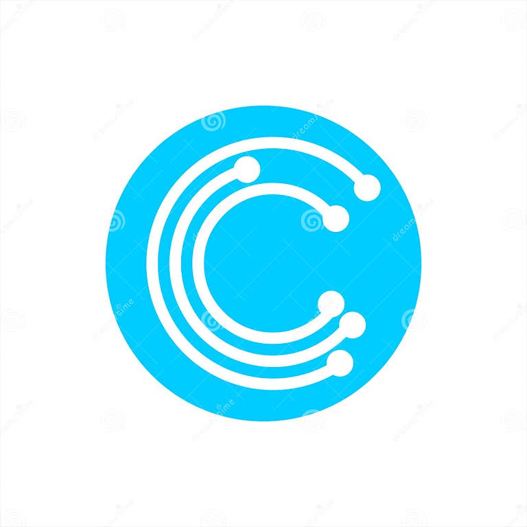 Initials C, Cc, Ccc Geometric Network Line and Digital Data Logo Stock ...