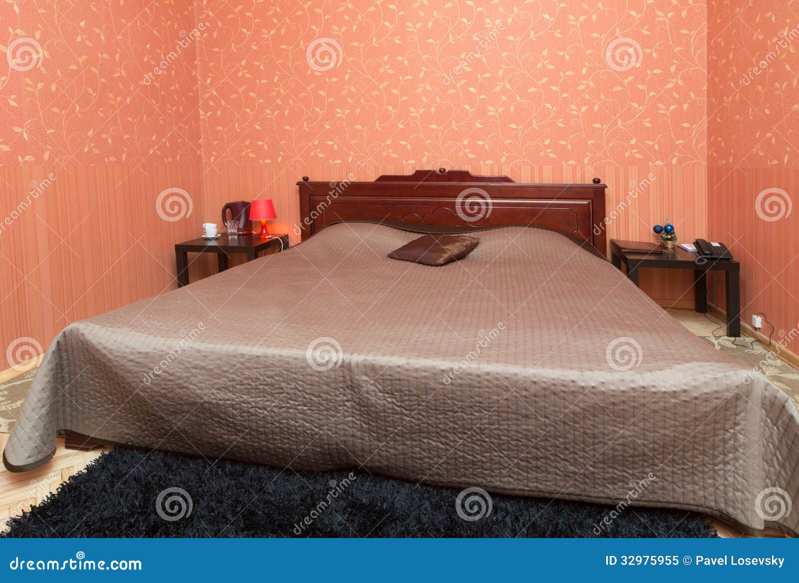 Simple Interior of a Small Bedroom Stock Image - Image of comfortable ...