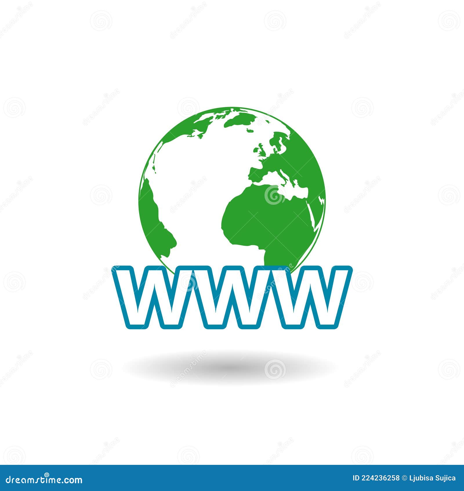 Simple Internet Icon with Shadow Stock Vector - Illustration of ...