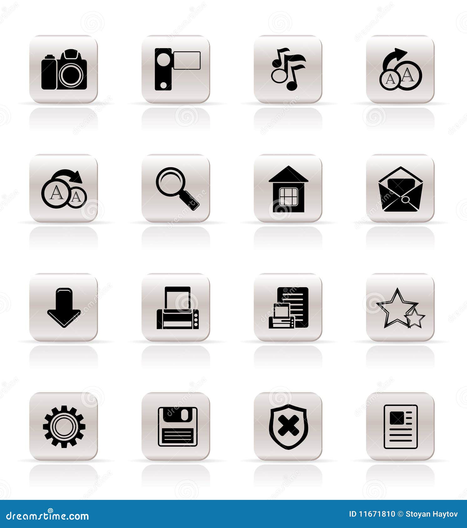 Simple Internet and Website Icons Stock Vector - Illustration of music ...