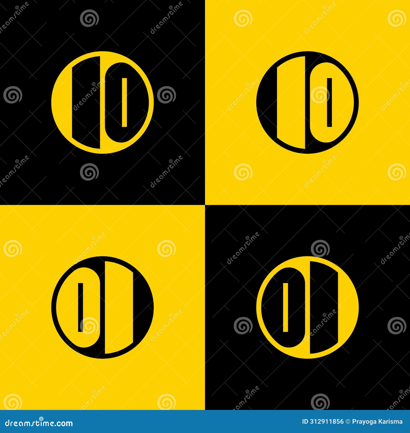 Simple IO and OI Letters Circle Logo Set, Suitable for Business with IO ...