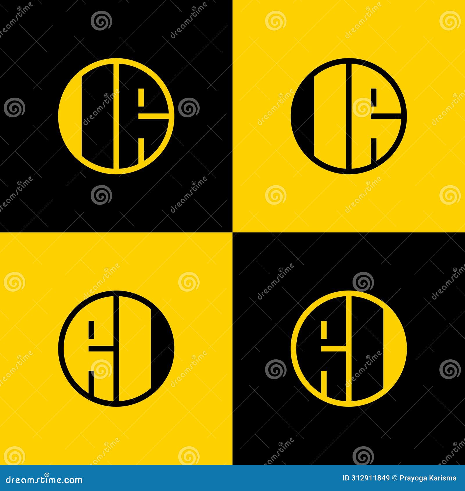 Simple IR and RI Letters Circle Logo Set, Suitable for Business with IR ...