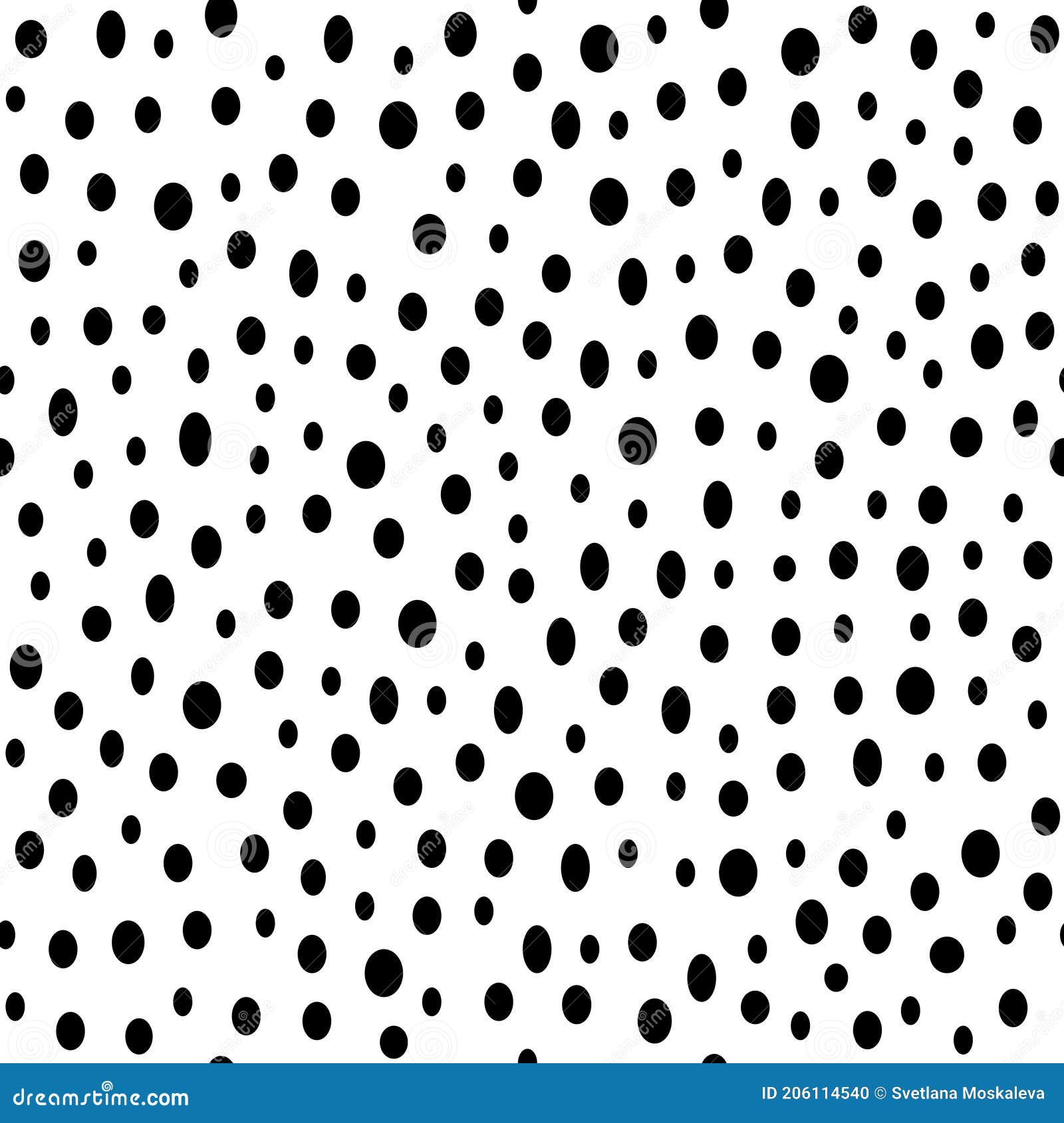 Simple Irregular Dot Seamless Pattern, Black Dots on White. Stock ...