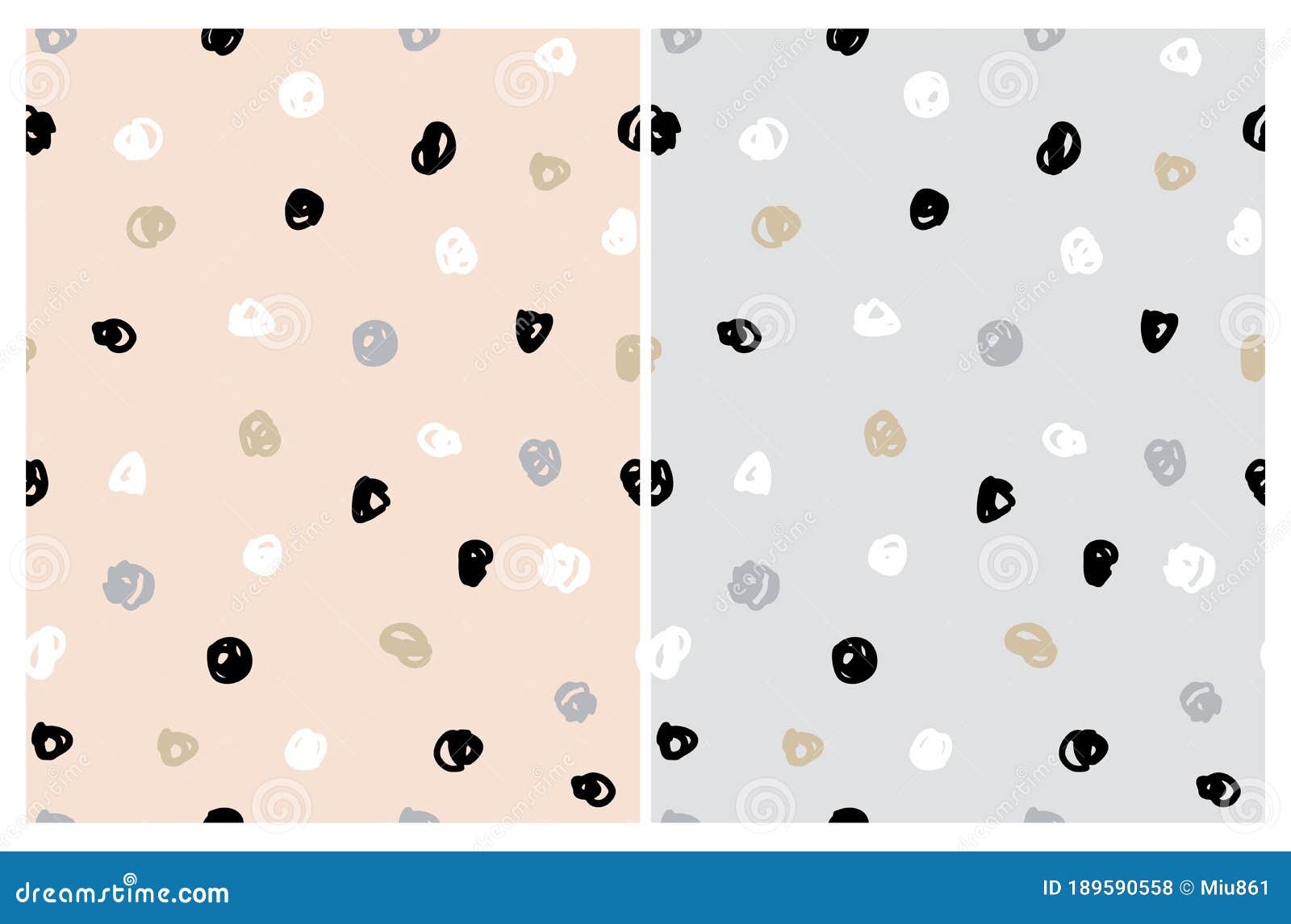 Simple Irregular Freehand Doodle Vector Patterns. Geometric Backdrop ...