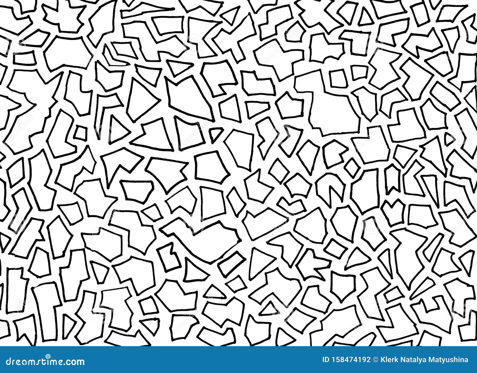 Simple Irregular Graphic Objects. Hand Illustration on a White ...