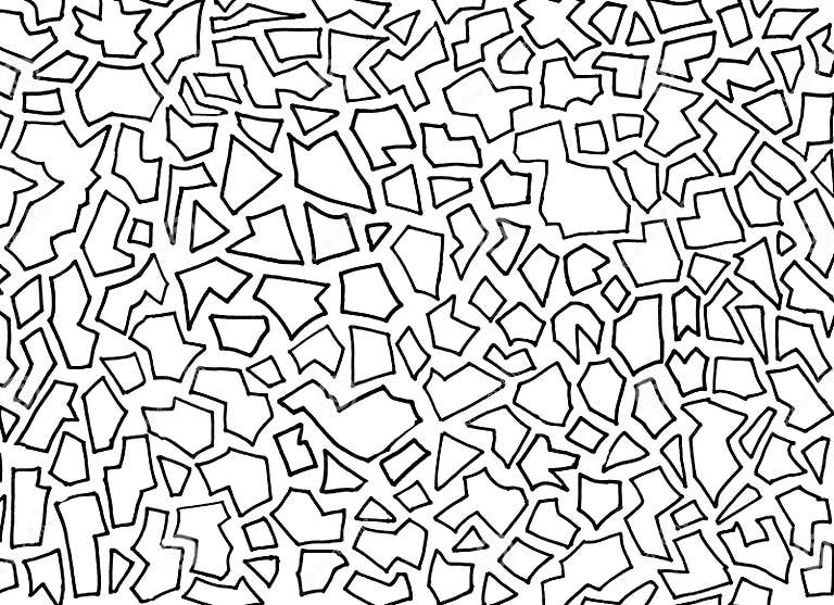 Simple Irregular Graphic Objects. Hand Illustration on a White ...