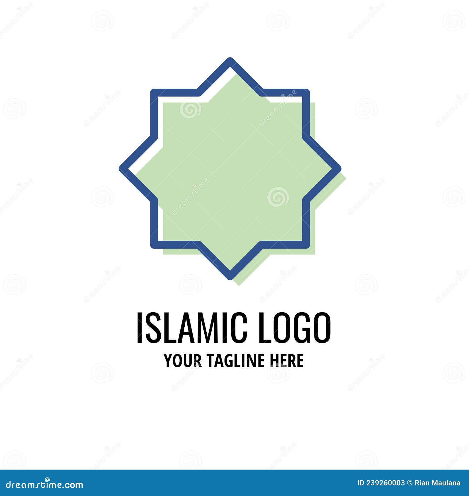 Simple Islamic Logo Template. Lineal Color Style Stock Illustration ...