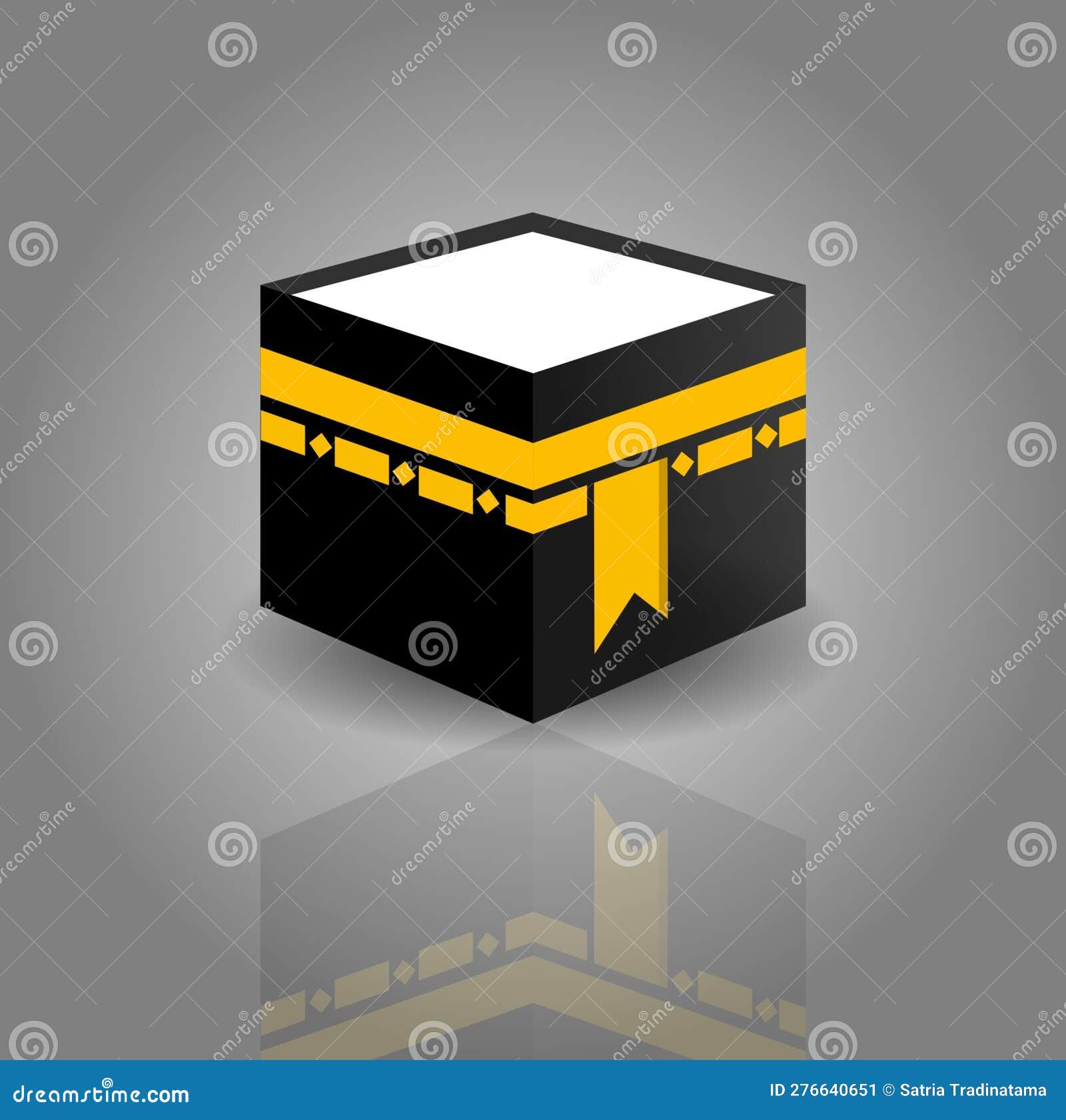 Grey Kaaba Mosque Icon Isolated Seamless Pattern On Black Background ...