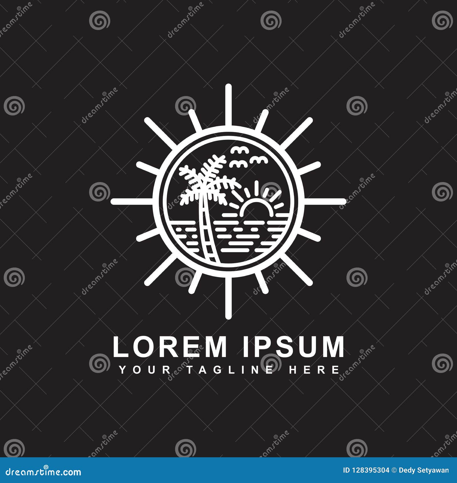 Simple Island Outline Design Stock Vector - Illustration of icon, bird ...