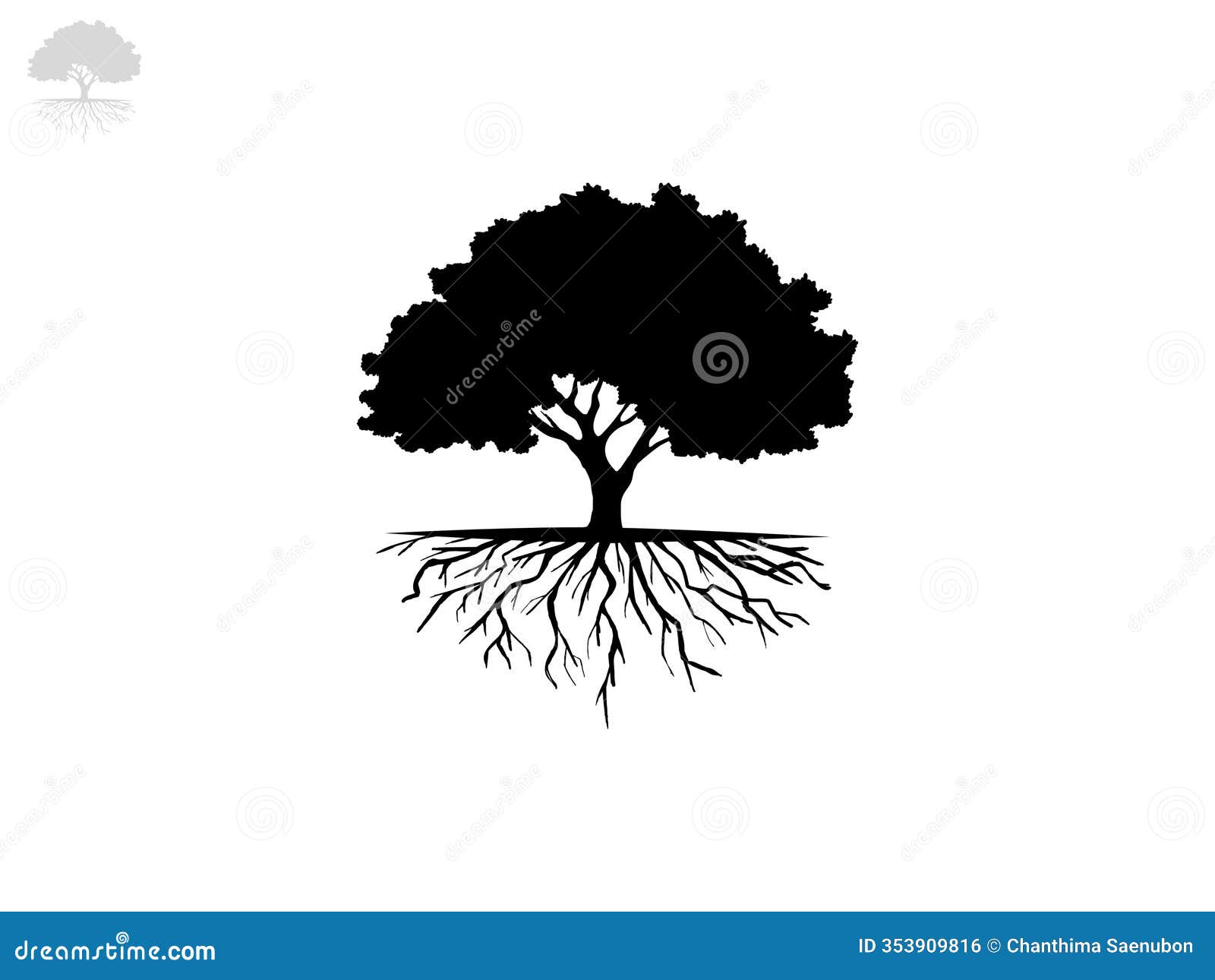 Simple Isolate of Tree and Roots LOGO Style. Stock Vector ...
