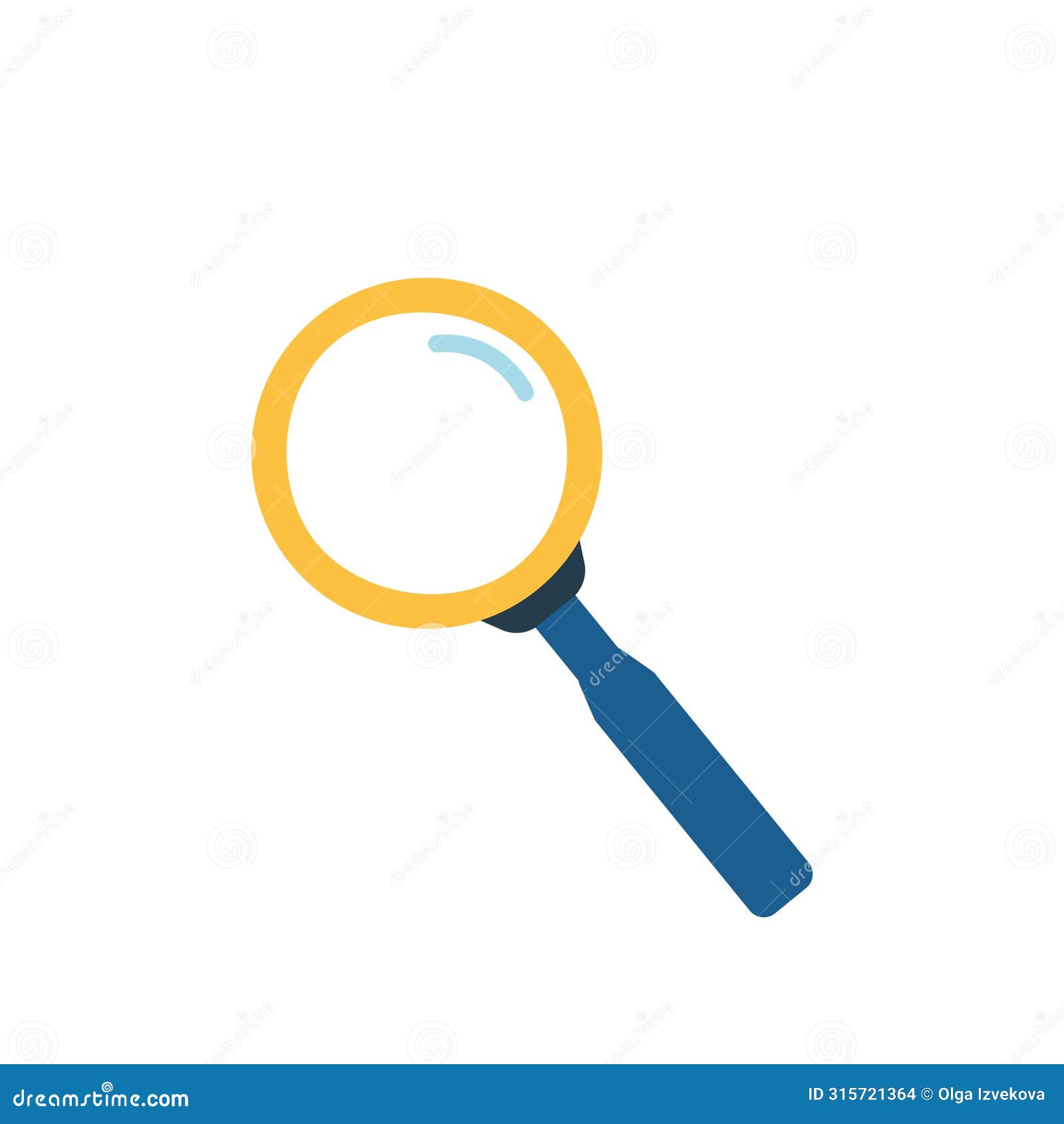 Simple Isolated Magnifying Glass Symbol Stock Vector - Illustration of ...