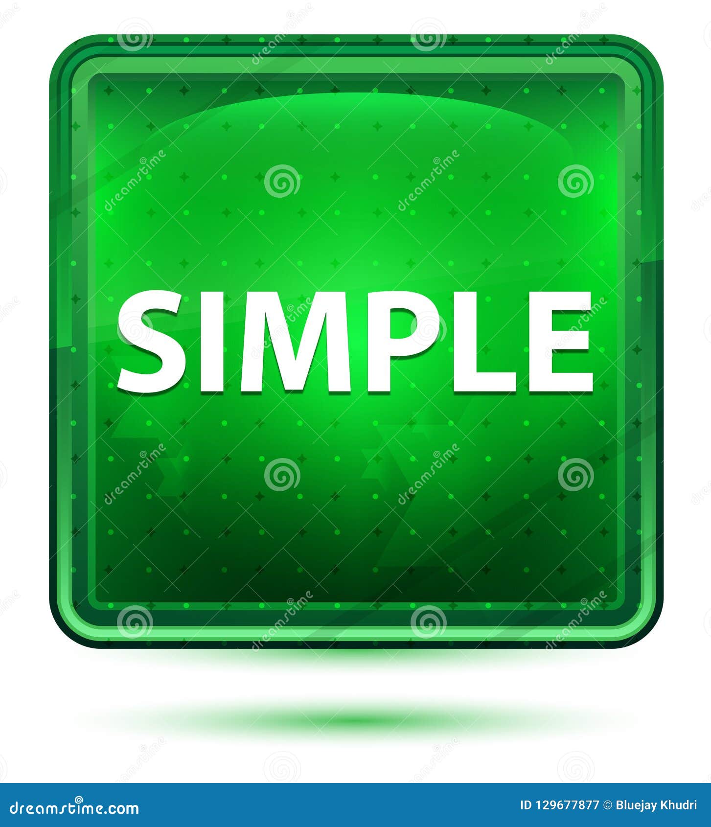 Simple Neon Light Green Square Button Stock Illustration - Illustration ...