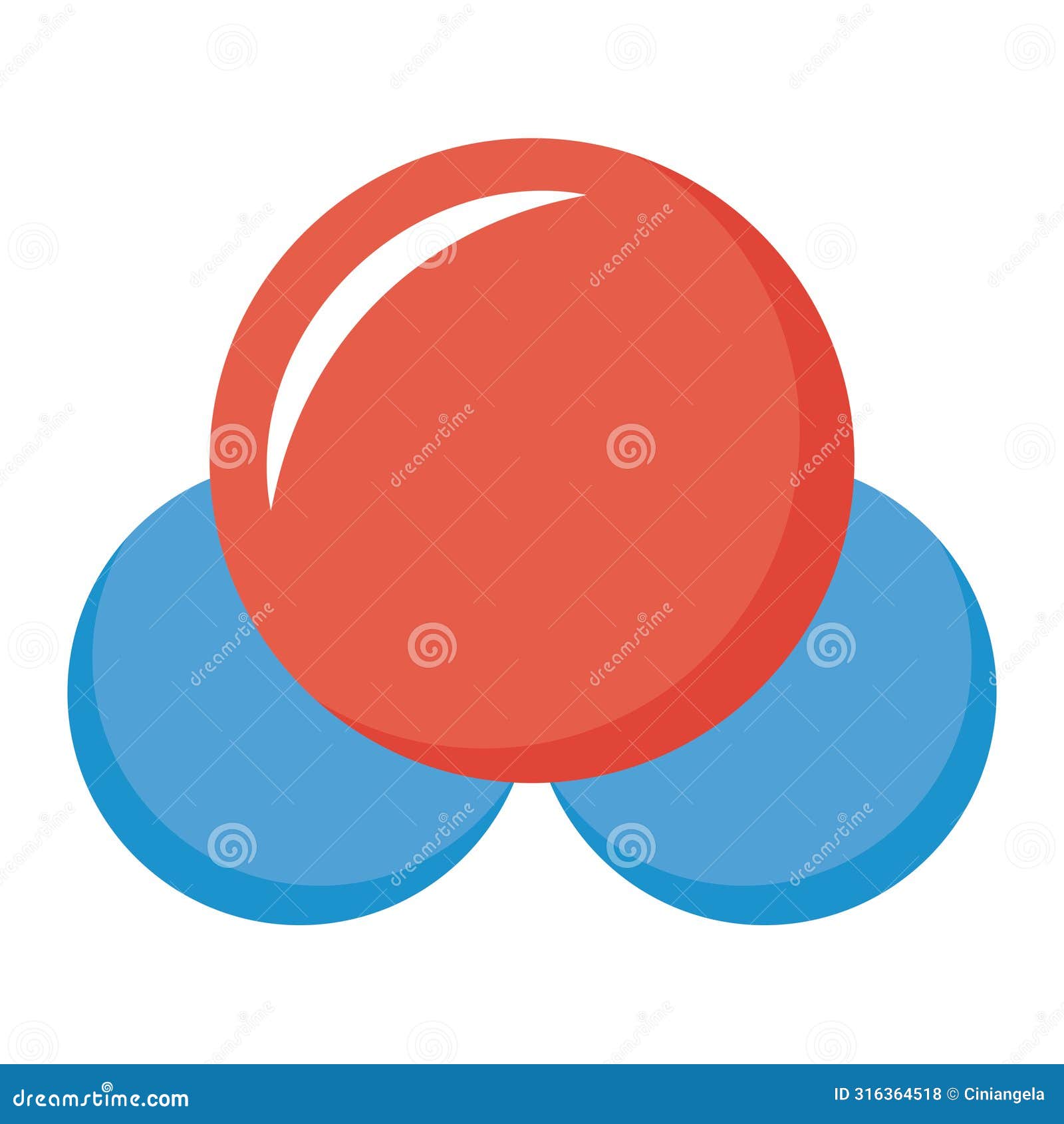 Simple Isolated Water Molecule H2O Illustration Stock Vector ...