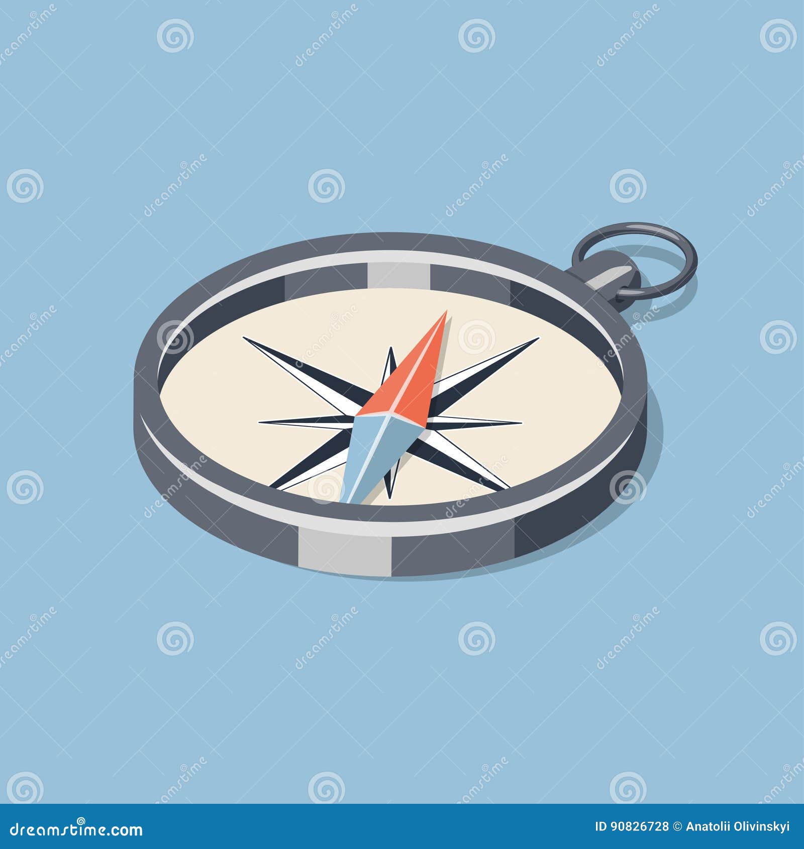 Simple isometric compass. stock vector. Illustration of equipment ...