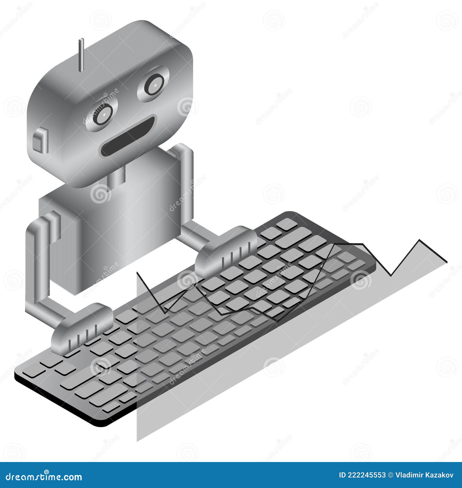 Simple Isometric Concept Trading Robot with Keyboard and Chart Isolated ...