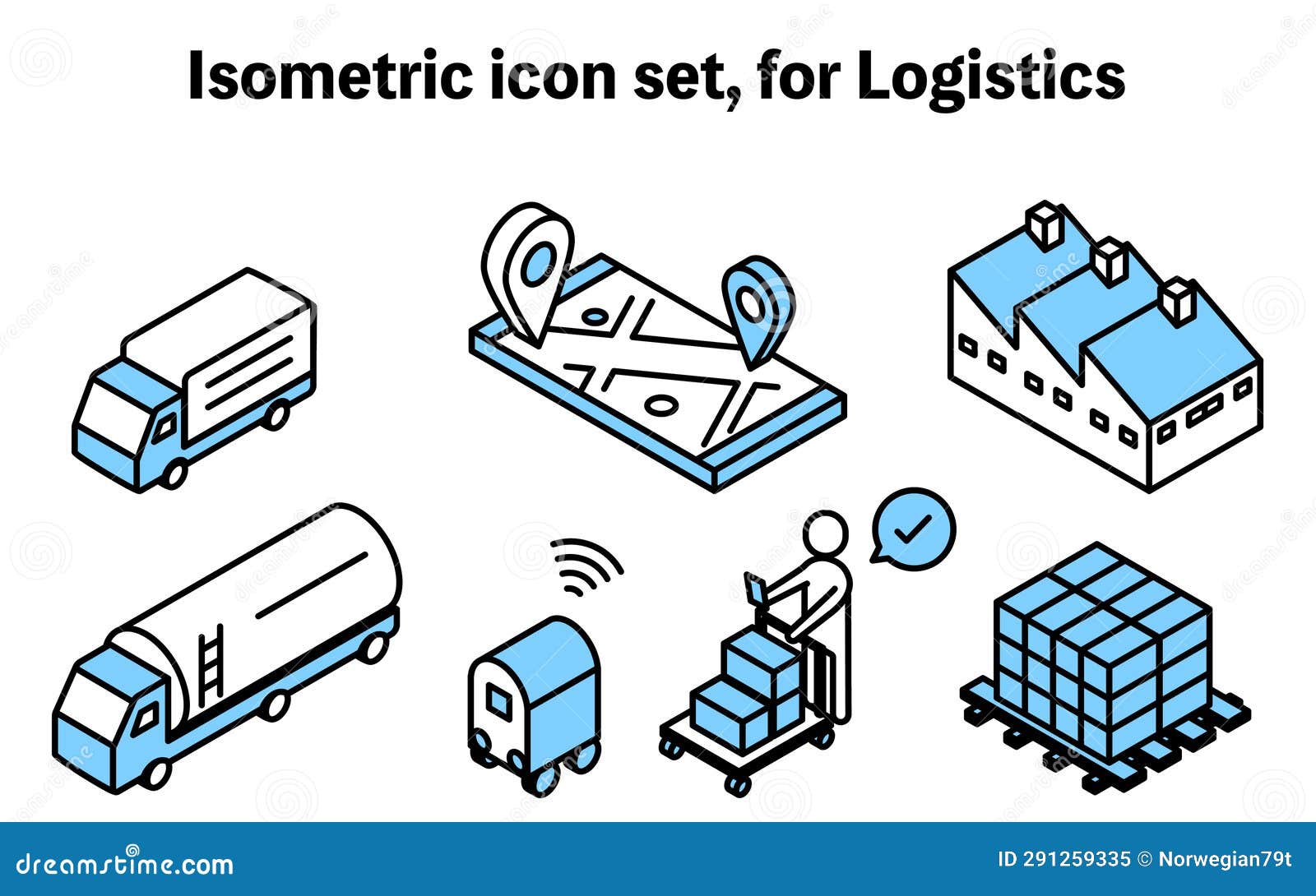 Simple Isometric Icon Set for DX of Logistics and Distribution Systems ...