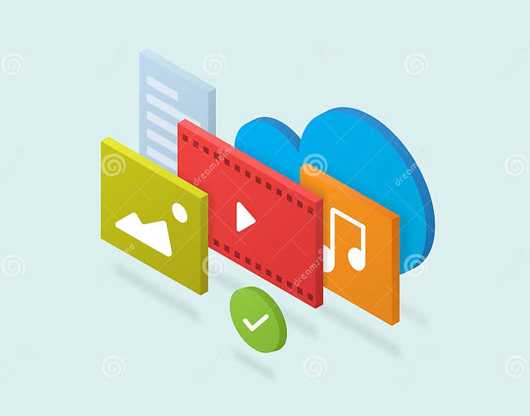 Simple Isometric Multimedia and Document Backup and Cloud Service ...