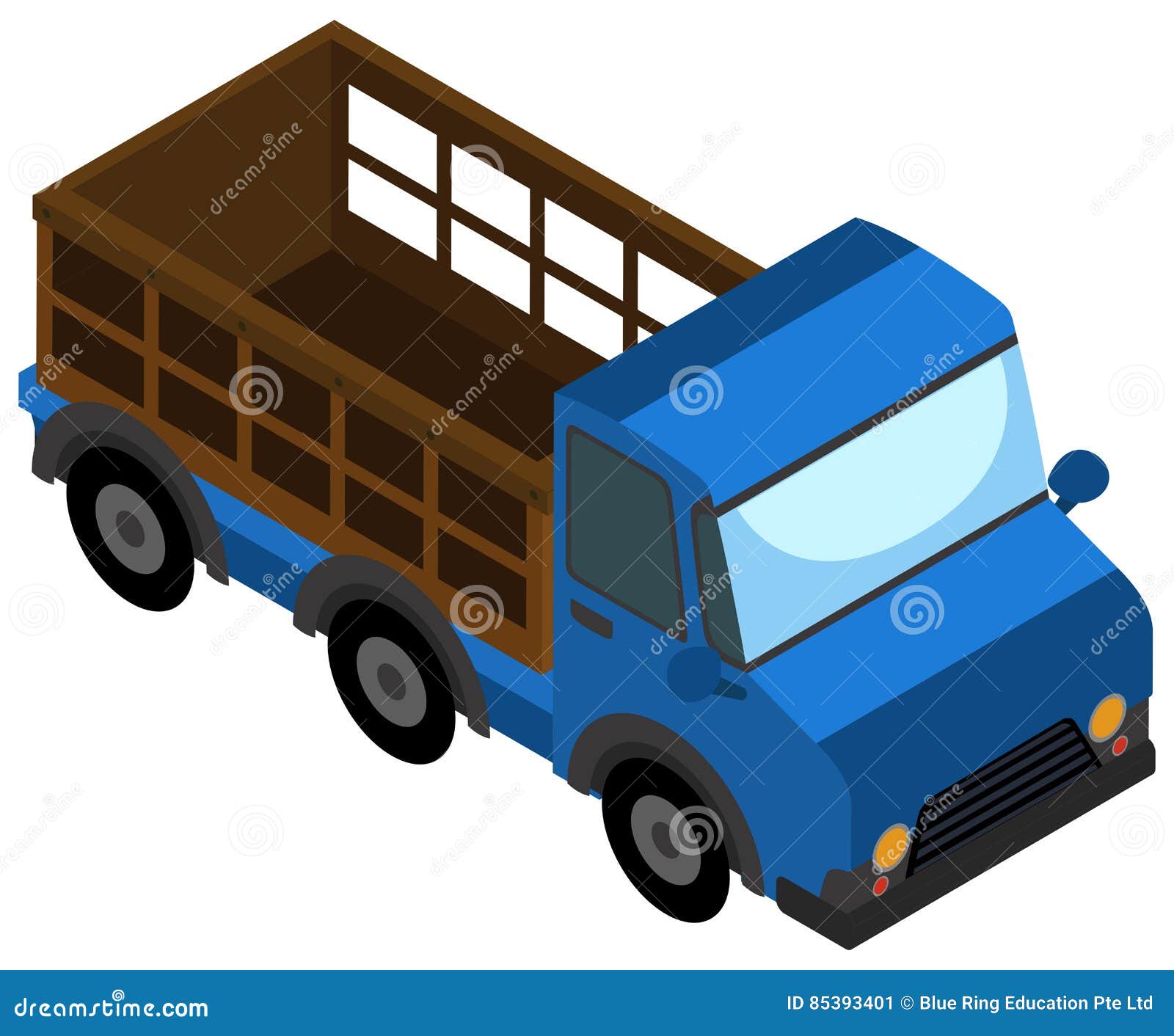 Simple Isometric Truck on White Stock Vector - Illustration of ...