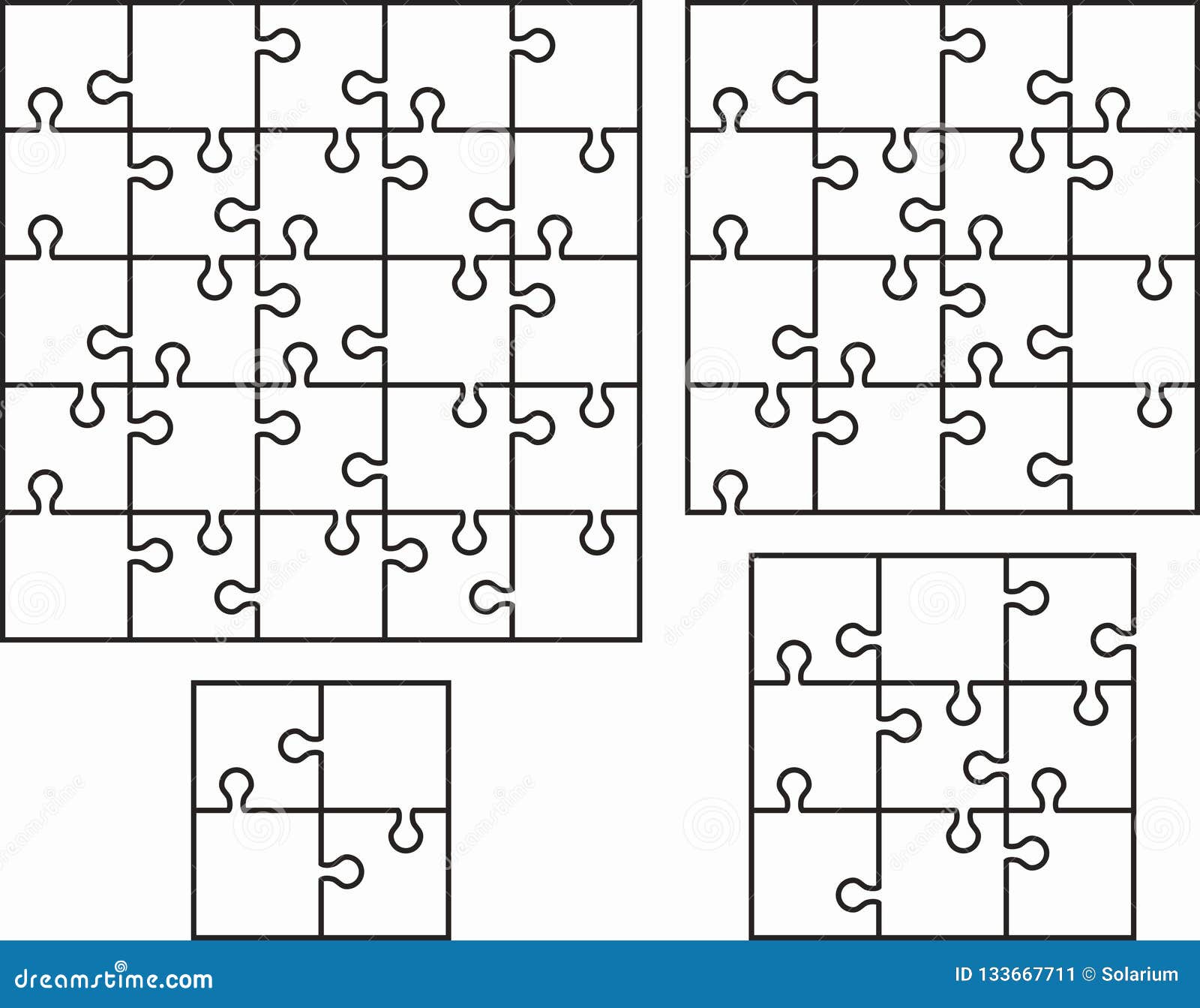 Simple Jigsaw Puzzle Template With Different Width Height Ratio And ...